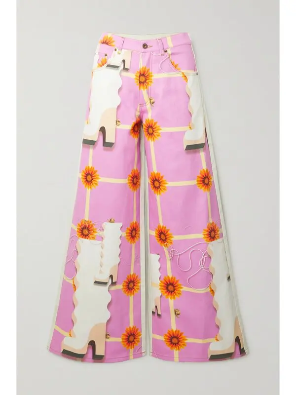 Loewe Printed High-rise Wide-leg Jeans
