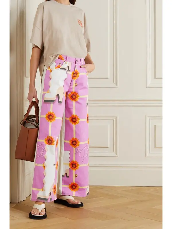 Loewe Printed High-rise Wide-leg Jeans