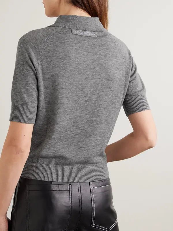 Victoria Beckham Merino Wool Polo Shirt