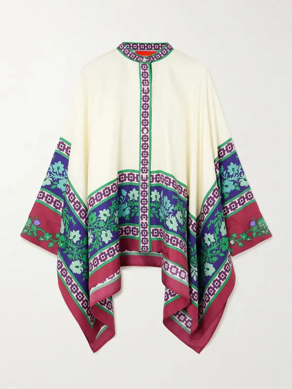 La DoubleJ Foulard Printed Silk Blouse - Red