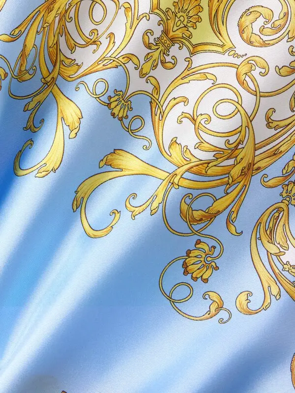 Versace Belted Printed Silk-twill Dress