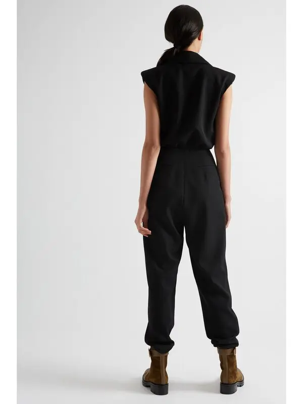 Balmain Button-embellished Grain De Poudre Wool Jumpsuit