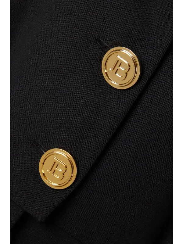 Balmain Button-embellished Grain De Poudre Wool Jumpsuit