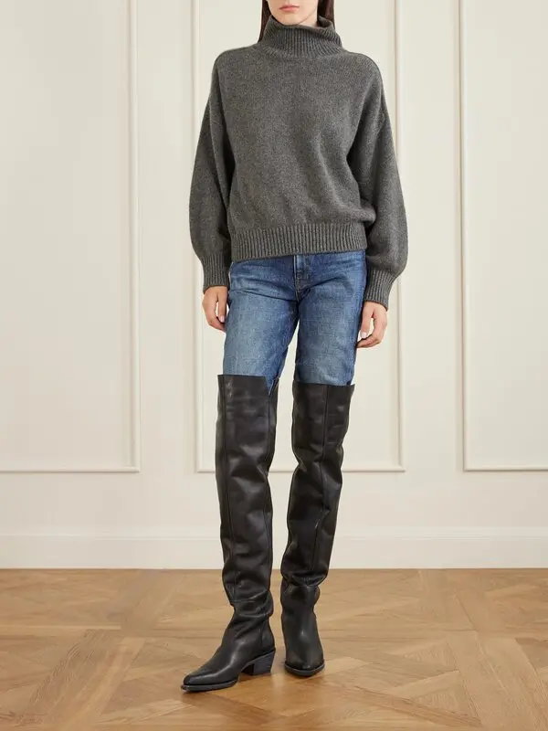 Khaite Willem Cashmere Turtleneck Sweater - Gray