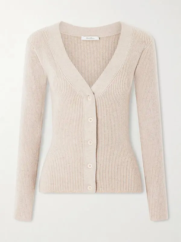 Max Mara Gioiosa Ribbed Wool-blend Cardigan