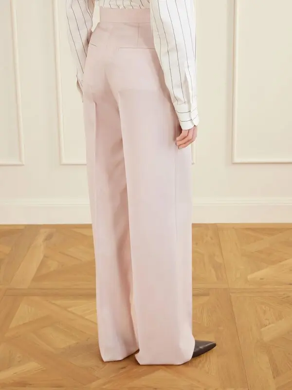 Max Mara Tailored Pleated Wool, Mohair And Silk Blend Trousers