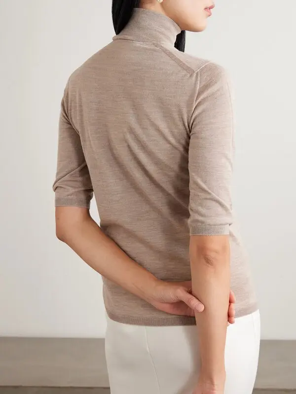 Max Mara Wool Mock-neck Sweater - Neutrals