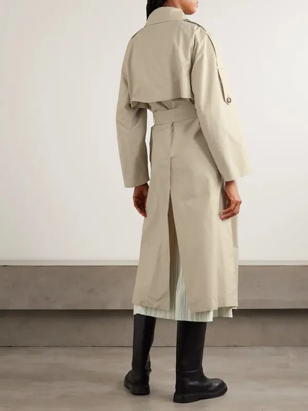 Max Mara Delfino Double-breasted Belted Cotton-blend Twill Trench Coat