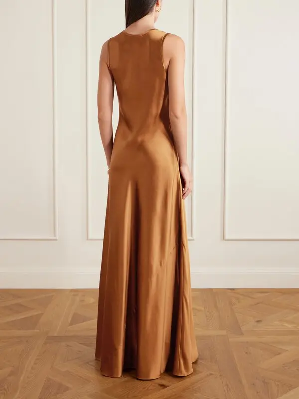HEIRLOME Margot Silk-satin Maxi Dress - Metallic