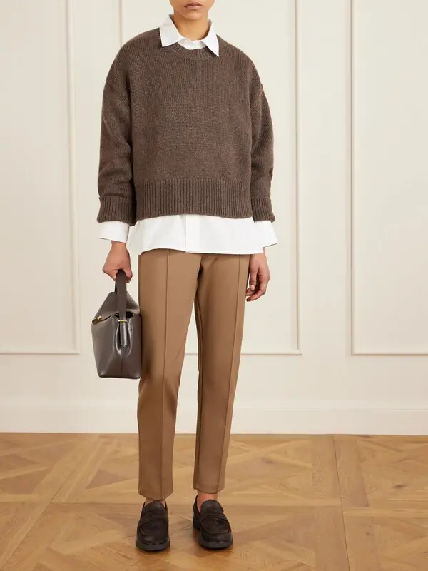 Max Mara Pergola Jersey Tapered Pants - Brown