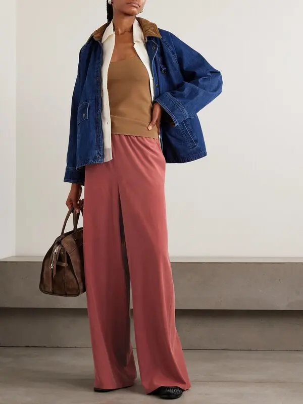 Max Mara Genero Silk Pants - Red