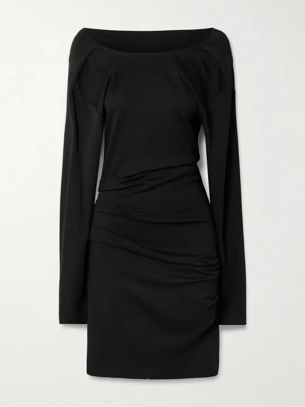 Max Mara Umido Gathered Wool Mini Dress