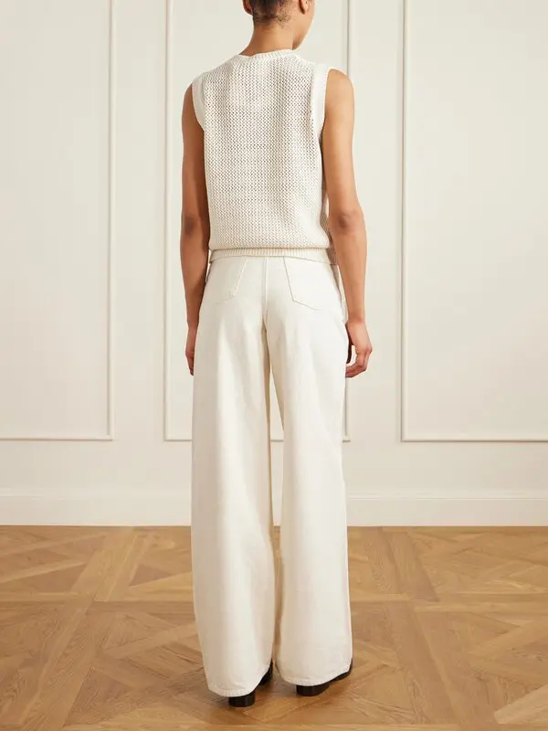 Max Mara Open-knit Silk-blend Top