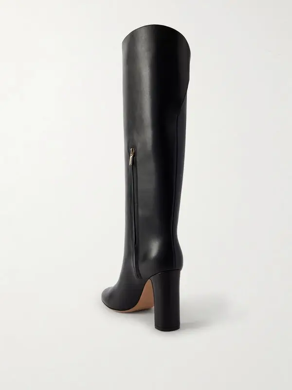 FERRAGAMO Enni Embellished Leather Knee Boots
