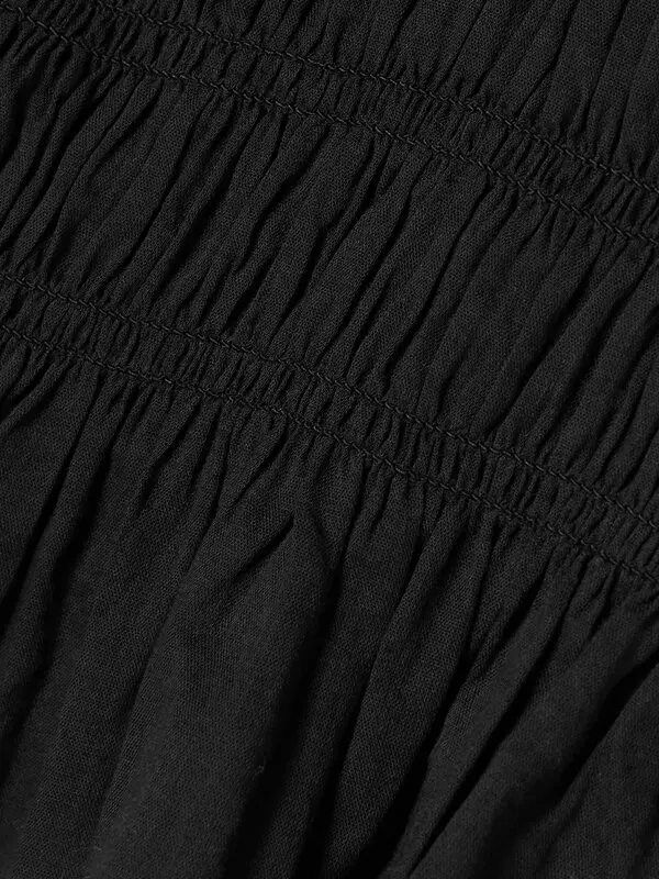 DÔEN Baptisia Shirred Organic Cotton-voile Top