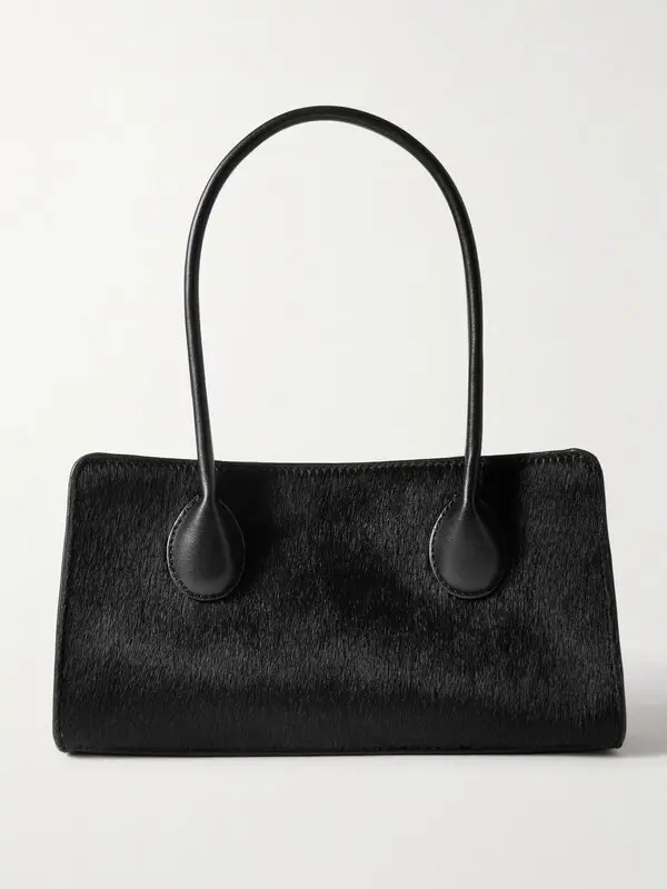 Lié Studio The Lou Calf Hair Shoulder Bag - Black