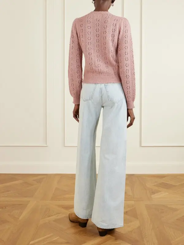 DÔEN Emery Pointelle-knit Cardigan