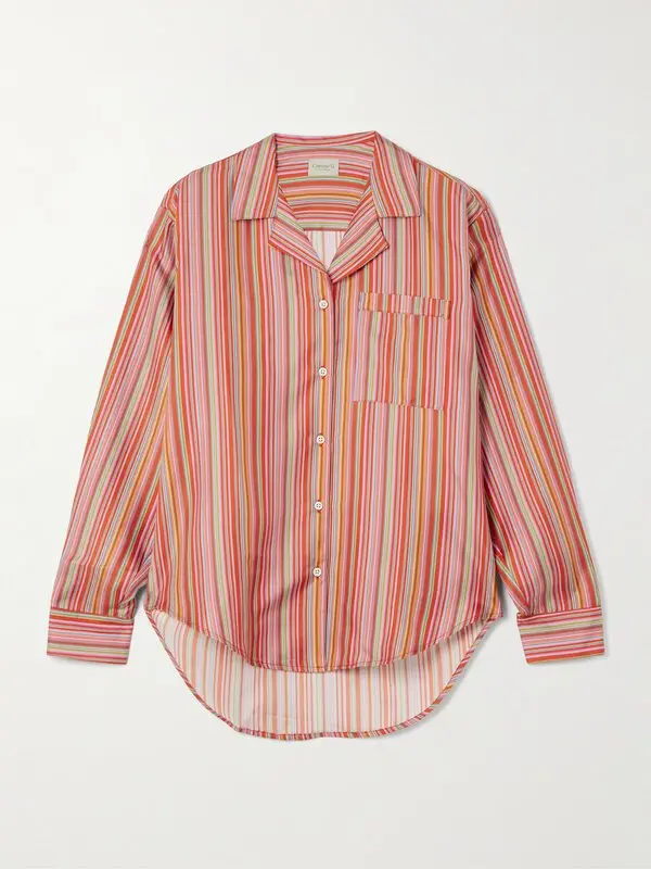 Comme Si Striped Silk-twill Shirt - Red