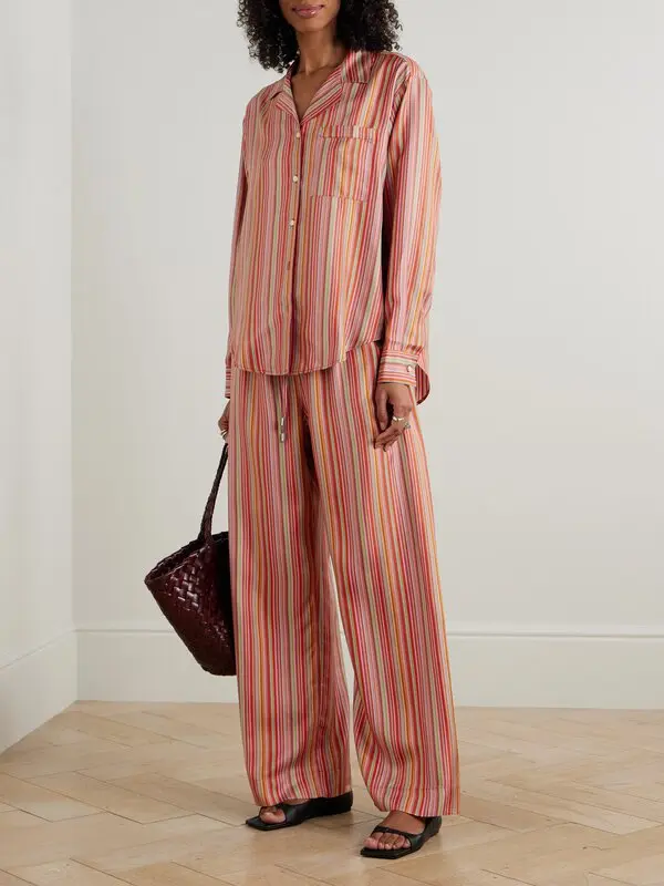 Comme Si Striped Silk-twill Shirt