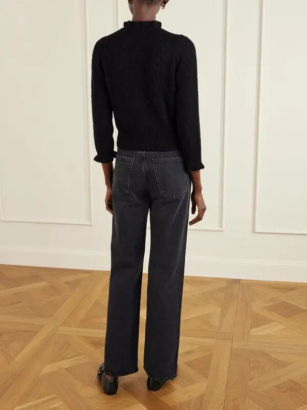 DÔEN Claudie Ruffled Alpaca-blend Cardigan