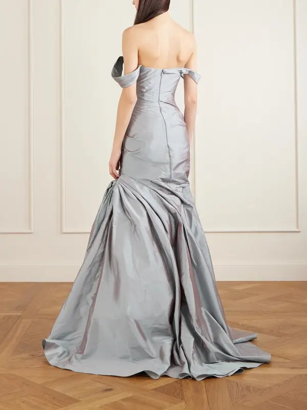 MARMAR HALIM One-shoulder Gathered Taffeta Gown