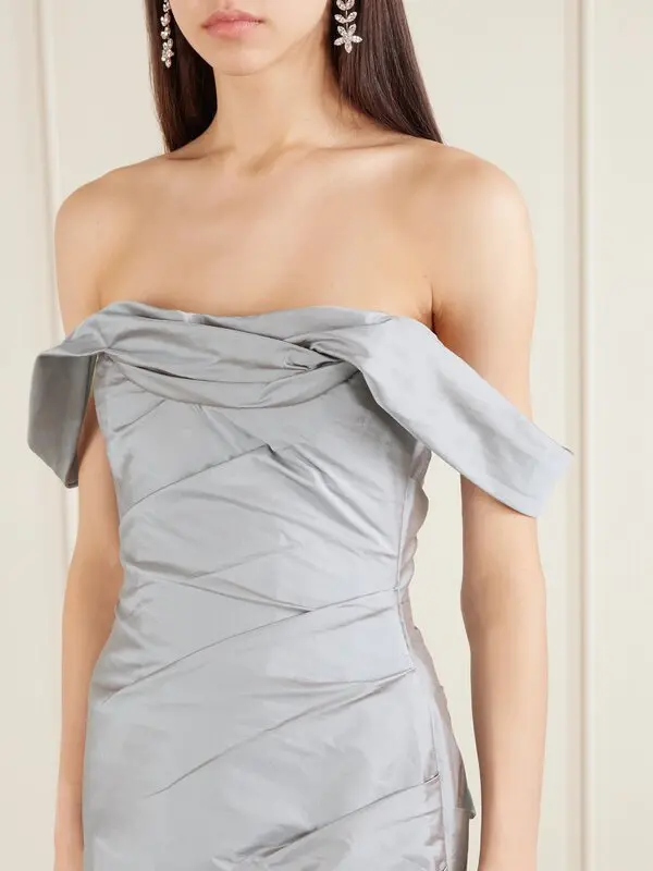 MARMAR HALIM One-shoulder Gathered Taffeta Gown