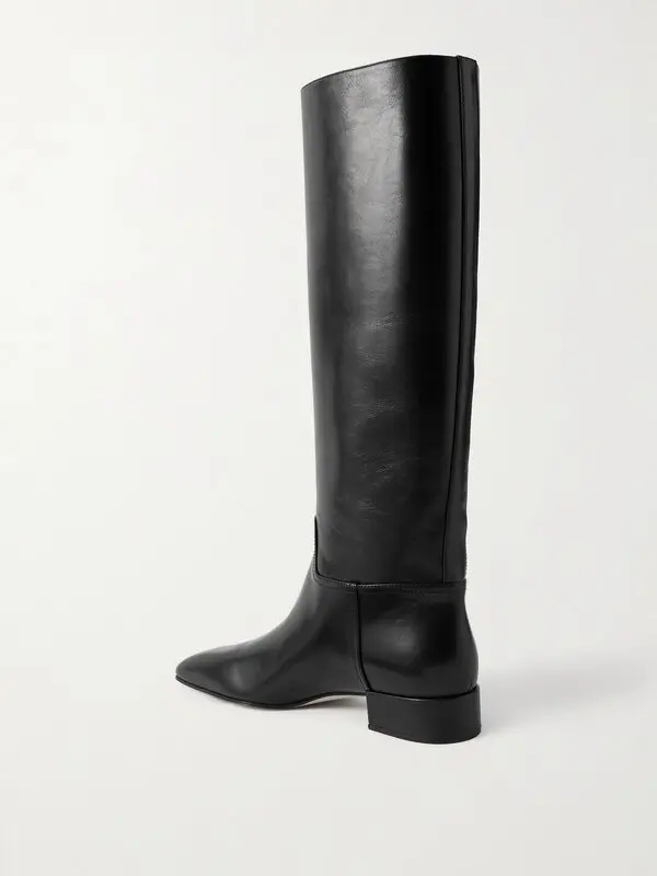 CHRISTEN Classic Square Leather Knee Boots