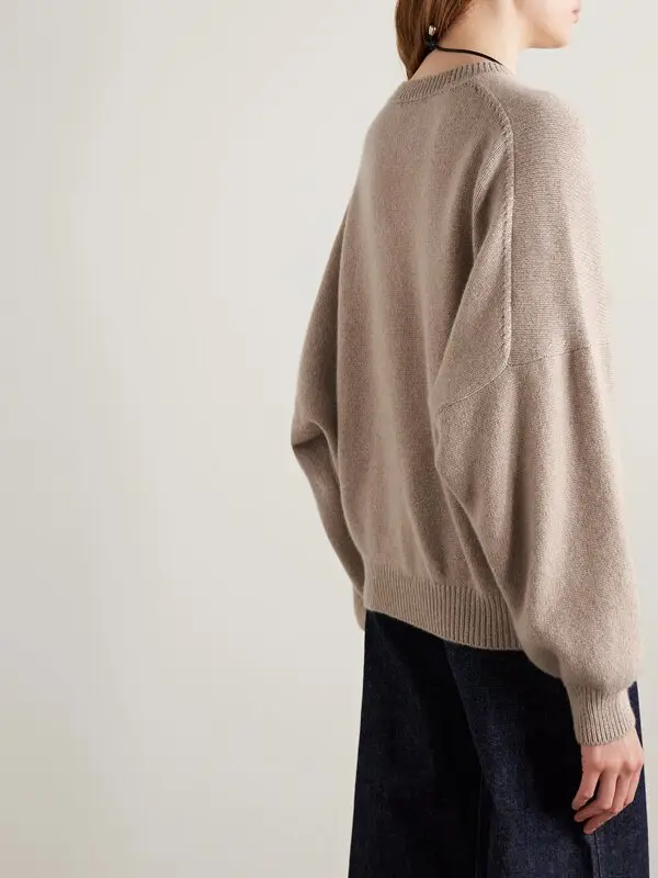 Khaite Margaux Oversized Cashmere Sweater - Neutrals