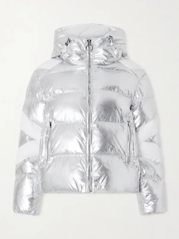 Fusalp Charloy Hooded Quilted Metallic Jacket - Silver