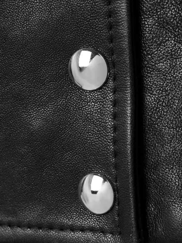 Khaite Shelman Leather Bomber Jacket - Black