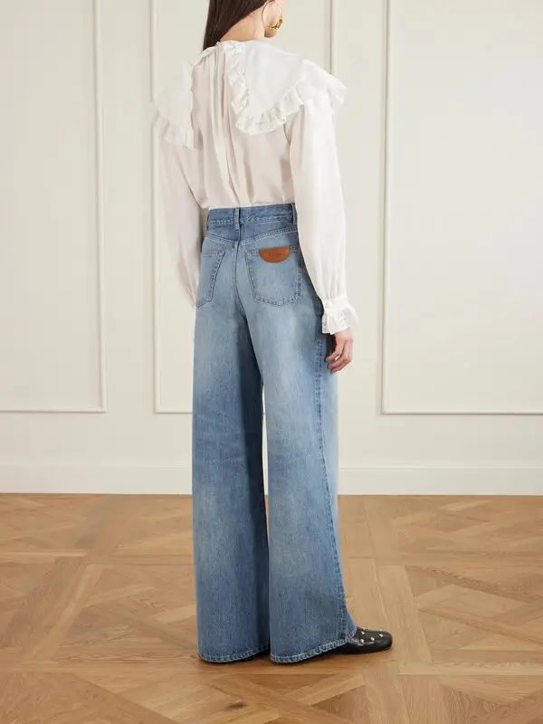 Chloé Organic High-rise Wide-leg Jeans