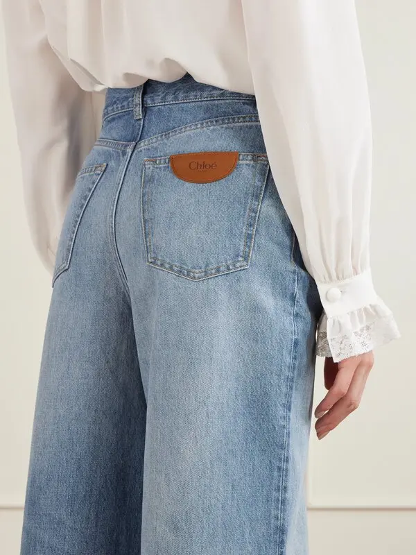 Chloé Organic High-rise Wide-leg Jeans