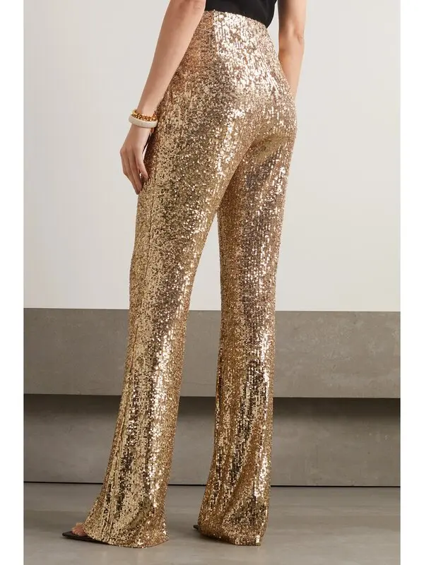 Akris Sequined Stretch-tulle Flared Pants