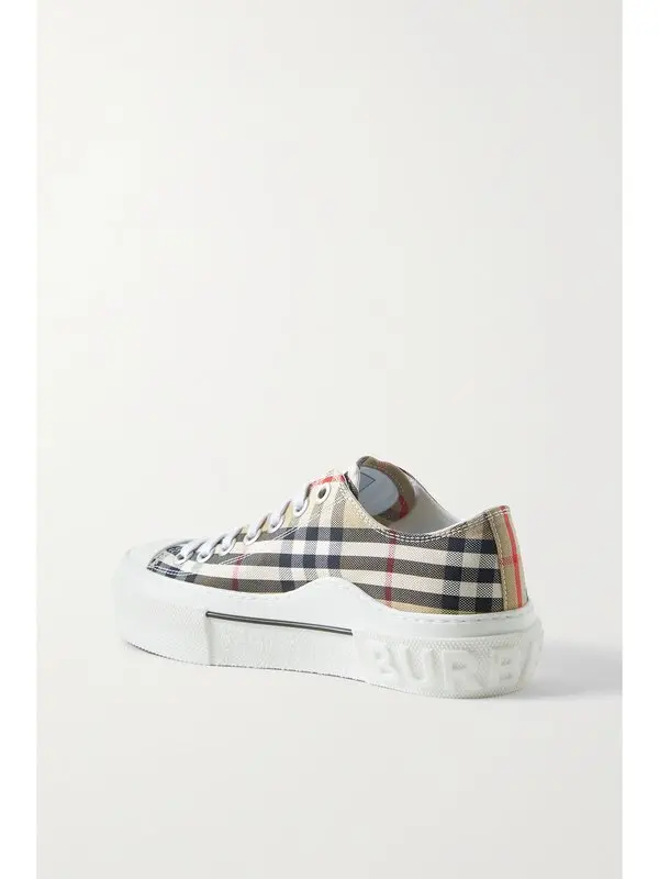 Burberry Checked Canvas Sneakers - Neutrals