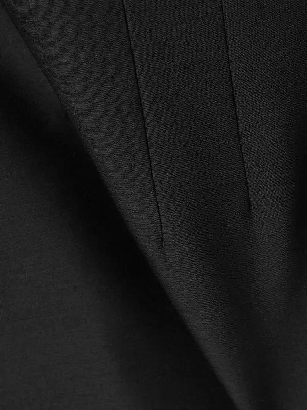 Khaite Lotte Wool And Silk-blend Midi Dress - Black