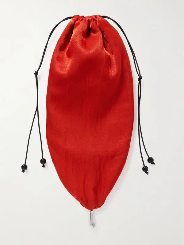 SOPHIE BUHAI Teardrop Embellished Satin Pouch - Red