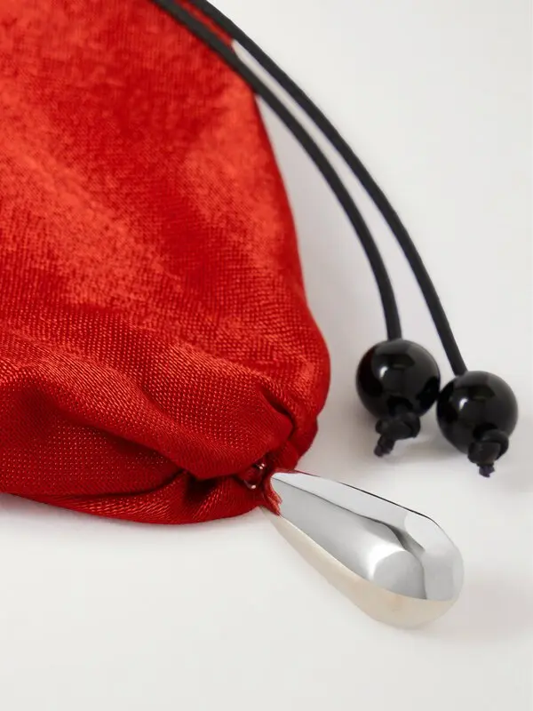 SOPHIE BUHAI Teardrop Embellished Satin Pouch - Red