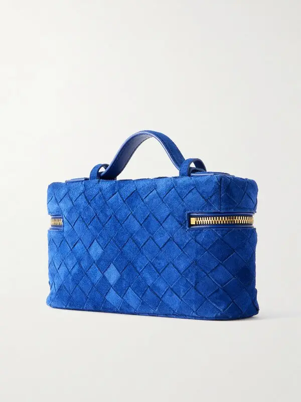 Bottega Veneta Bang Bang Intrecciato Suede Tote - Blue