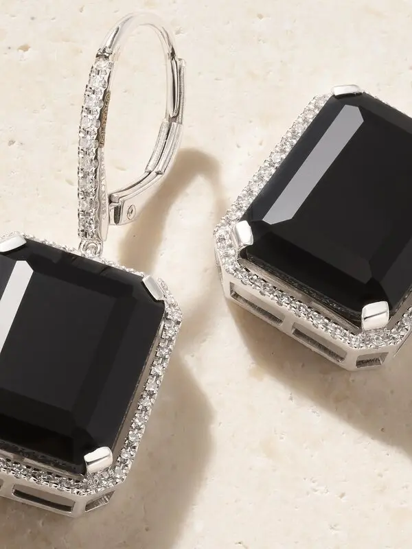 Shay 18-karat White Onyx, And Diamond Earrings