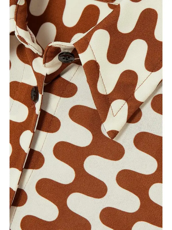 Proenza Schouler Printed Jersey Belted Shirt