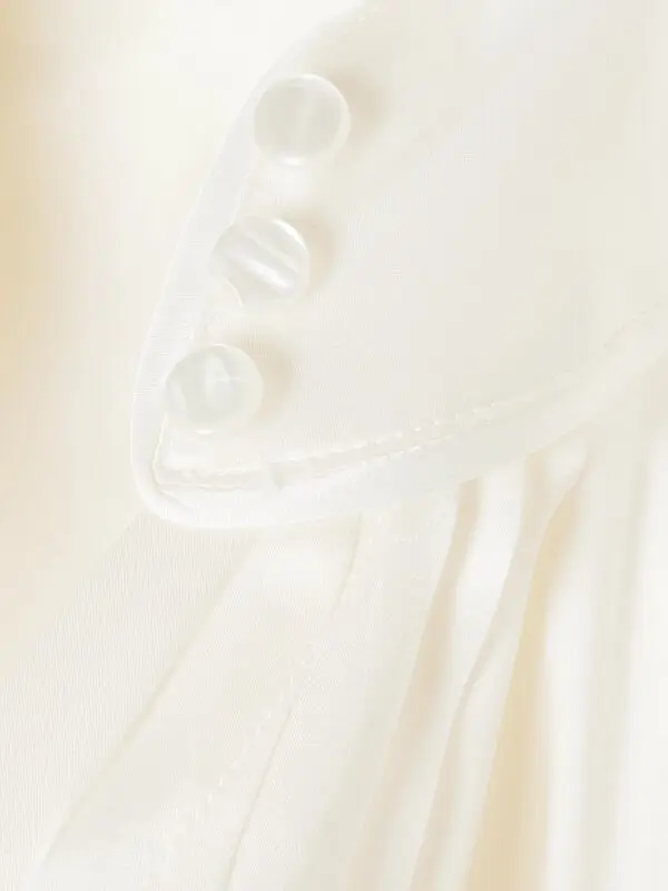 Maison Mayle Val D'isere Gathered Silk-charmeuse Blouse