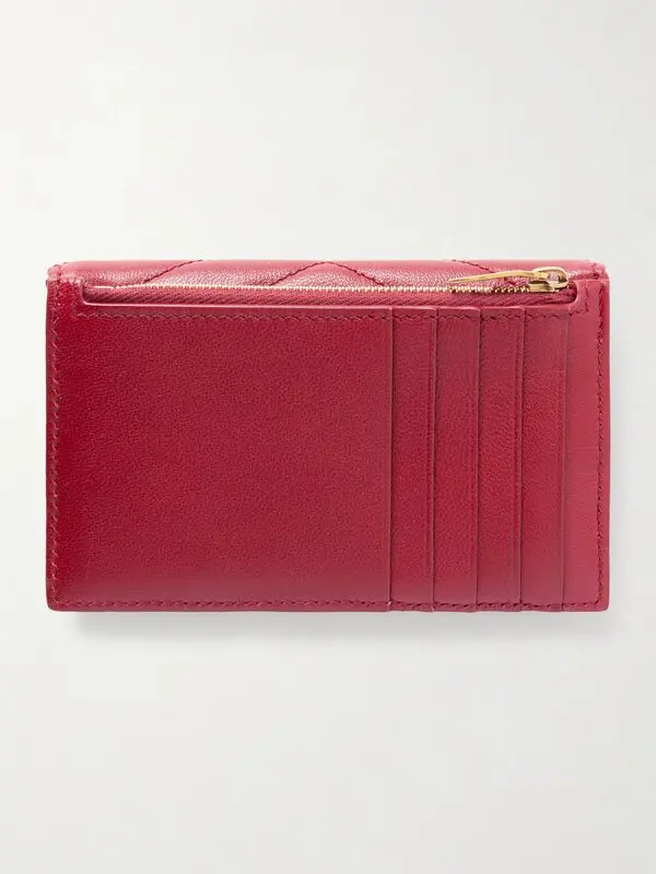 Saint Laurent Cassandre Matelassé Leather Wallet - Red