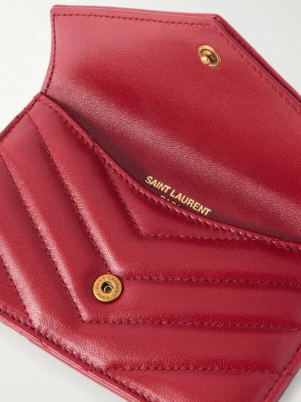 Saint Laurent Cassandre Matelassé Leather Wallet - Red