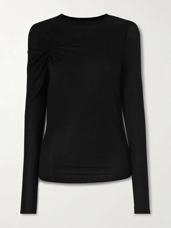 AGOLDE Lissa Gathered Jersey Top - Black