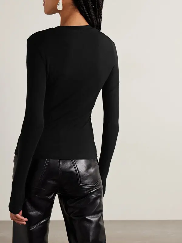 AGOLDE Lissa Gathered Jersey Top - Black