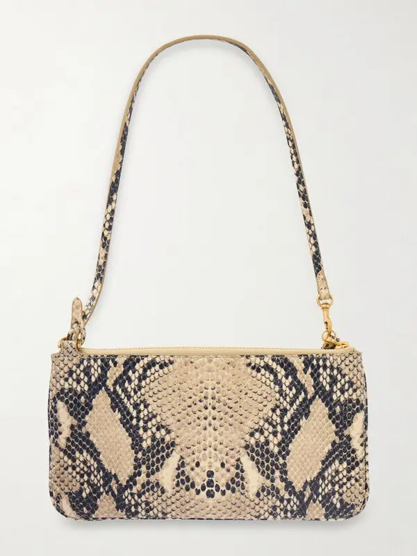 Balenciaga Rodeo Snake-effect Leather Shoulder Bag