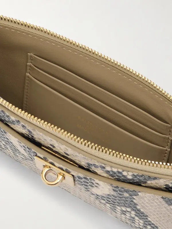Balenciaga Rodeo Snake-effect Leather Shoulder Bag