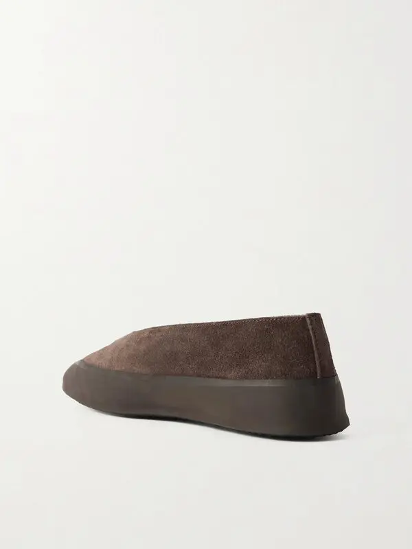Le Monde Beryl Shearling-lined Suede Ballet Flats