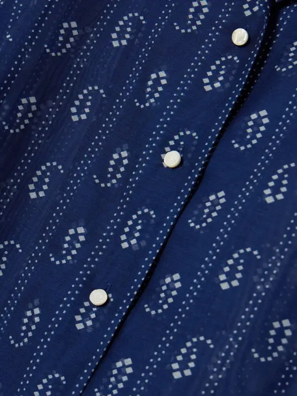 Tory Burch Printed Cotton And Silk-blend Shirt