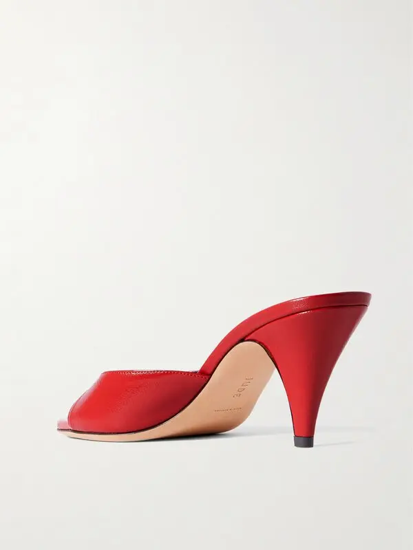 JUDE Haze Leather Mules - Red